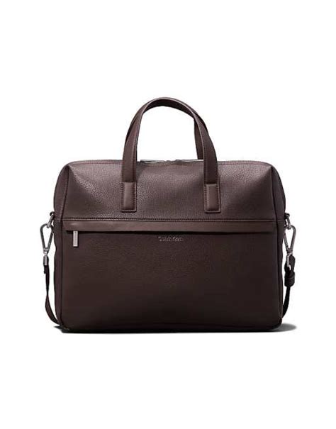 Calvin Klein Laptop Bag In Java Brown Pebble Asos