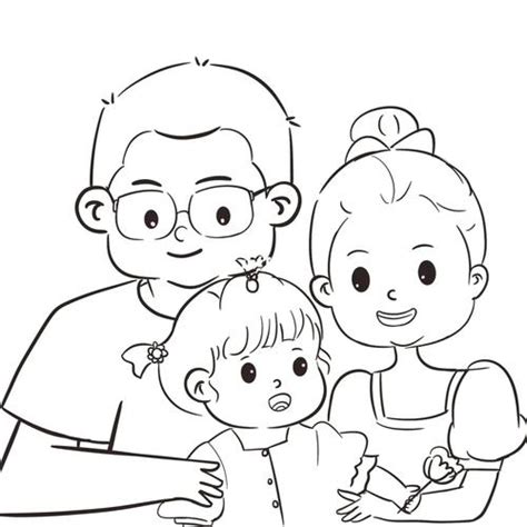 一家三口简笔画画法大全集（共17张）简笔画图片大全