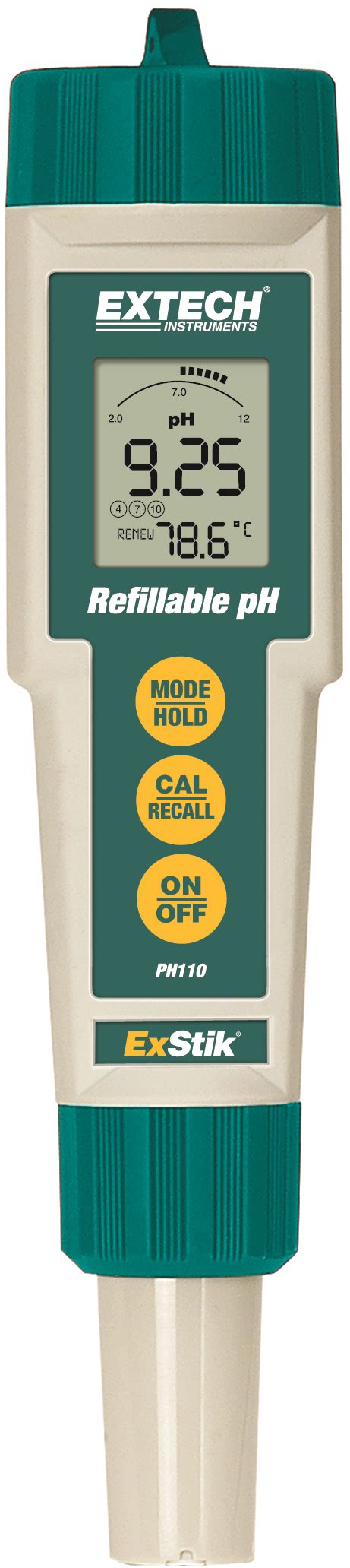 Extech Ph110 Waterproof Refillable Exstik® Ph Meter