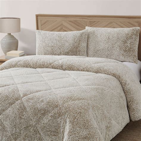 Frye Faux Fur Textured Luxe Jacquard 3 Piece Comforter Set Costco
