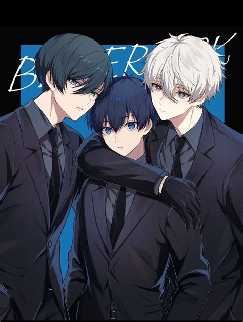 Isagi Yoichi Itoshi Rin Nagi Seishirou Blue Lock Tie 3boys Ahoge