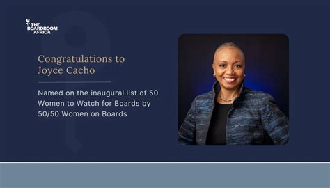Congratulations To Tbra Member Joyce Cacho Who Was Named On The Inaugural List Of 50 Women To