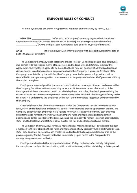 Business Rules Template Word Best Creative Template Ideas