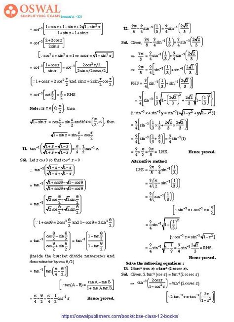 Ncert Solutions For Class 12 Maths Chapter 2 Inverse Trignometric Functions