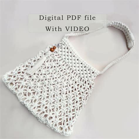 Macrame Bag Tutorial Pdf DIY Pattern For Beginner Step By Step Instructions With Photos
