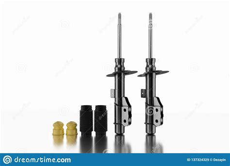 3d Rendering Passenger Car Shock Absorber New Auto Parts Spare Parts
