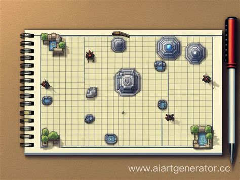 Strategic Tower Defense Game Planning On Notepad Ai Art Generator