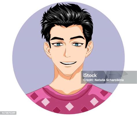 Ilustración De Joven Amable Y Alegre Ilustraciones De Estilo Manga Y