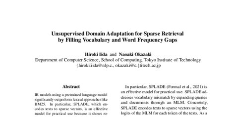 unsupervised domain adaptation for sparse retrieval by filling