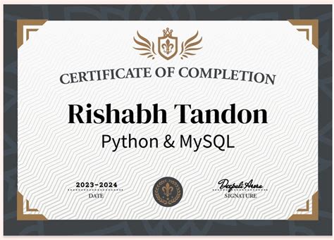 rishabh tandon on linkedin i got certificate of python and mysql information related to