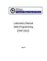 Lab7 Docx Laboratory Manual Web Programming ITAP 2312 Lab 7 1 Write A JavaScript That