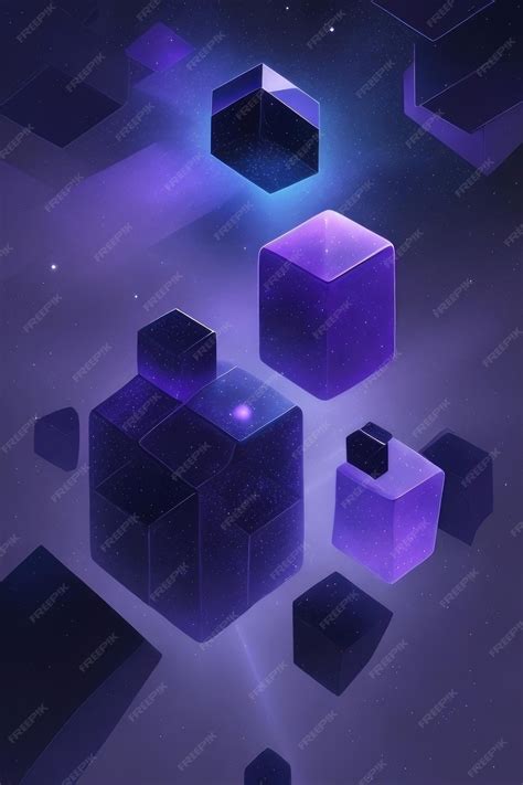 Premium Ai Image Purple Tiny Cubes Abstract Background