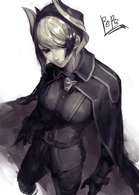 Safebooru 1girl Black Eyes Black Gloves Black Hair Breasts Cape Dutch