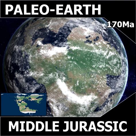 Middle Jurassic Earth 3d Model
