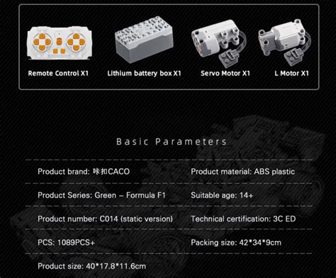 Caco C014 Green Formula 1 Racing Car Mould King™ Block Official Store
