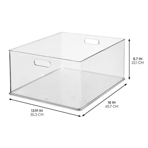 Idesign Stackable Plastic Pantry Storage Bin With Handles Clear In