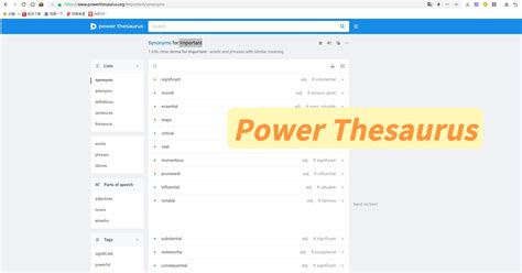 Sci 人工 的想法 3个超级好用的英文同义词替换网站 链接 主要提供单词的同义词和反义词，颜色清晰明了！缺点：个别词不高级，个别词不相关 Power Thesaurus 可提供大量