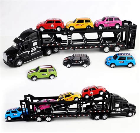 Corper Toys Diecast Pull Back Transport Car Carrier Truck