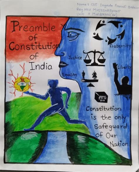 Poster Of Preamble Of Indian Constitution