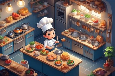 Premium Photo Very Detailed Tiny Cute Chef
