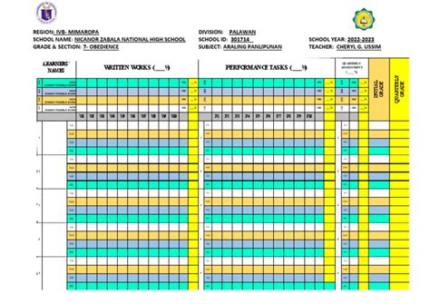 Classrecord Layout Pdf