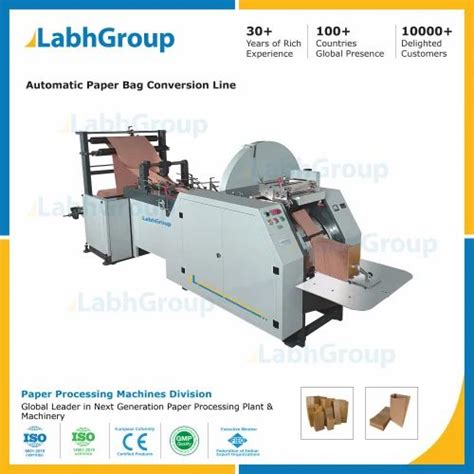 Fully Automatic Paper Bag Conversion Line Making Machine Labh Group