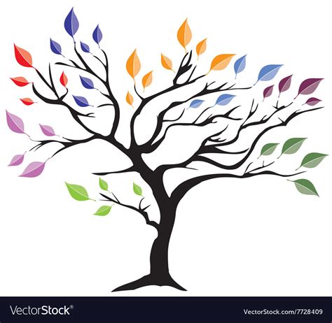Tree Color Royalty Free Vector Image Vectorstock