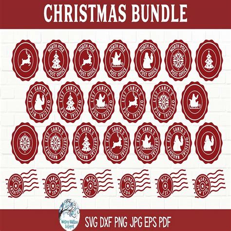 Santa Mail Labels Svg Bundle Christmas Label Files Design Masterbundles