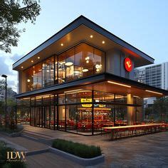 Thai Restaurant Exterior Design With Neon Lights