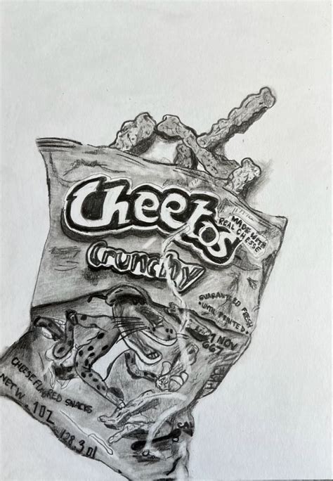 Cheetos Chip Bag Drawing Open Bag Of Chips Drawing Cheetos Sketch