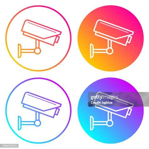 Cctv Security Camera Round Icons With Color Gradients High Res Vector Graphic Getty Images