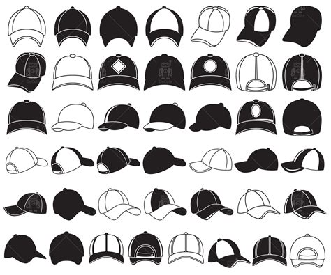 Baseball Caps Baseball Cap Svg Cap Icons Cap Silhouette Front Back