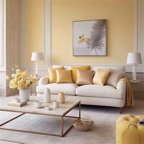 Sleek Modern Yellow Room Bright Spacious And Stylish Interior Design