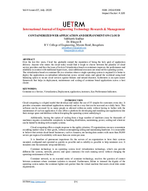Pdf Containerized Web Application And Deployment On Cloud