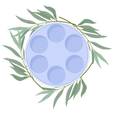 Empty Seder Plate With Olive Tree Branch 43302741 Vector Art At Vecteezy