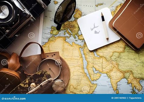 Assemblage Of Maps Snapshot Aesthetic Travel Scene Stock Illustration Illustration Of