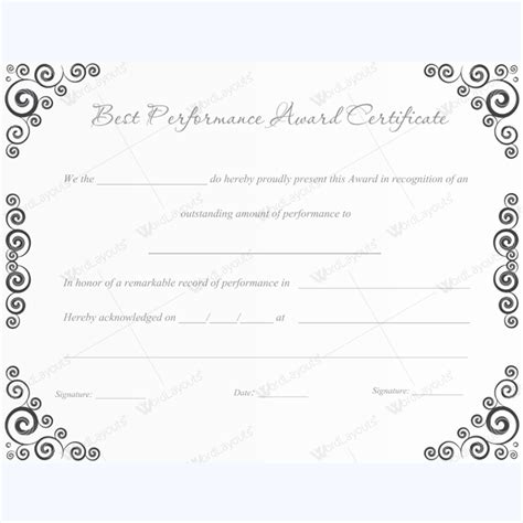 Best Performance Certificate Template 7 Various Templates Ideas