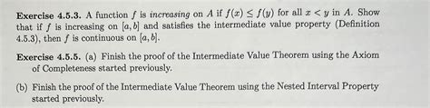 Solved Exercise 453 ﻿a Function F ﻿is Increasing On A ﻿if