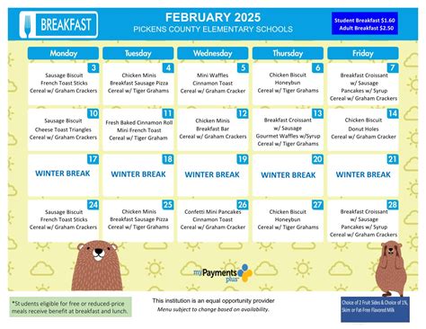 Elementary Menu Pickens County Schools