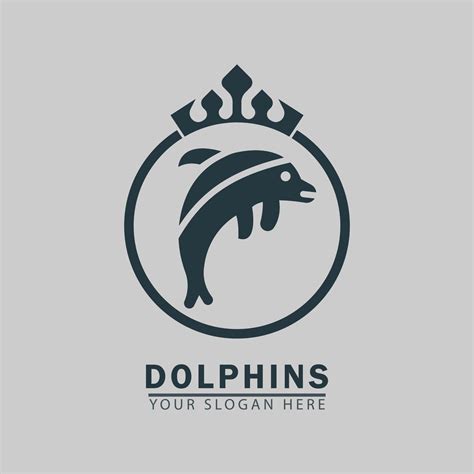 Dolphin In Ring Crown Icon Logo 17204786 Vector Art At Vecteezy
