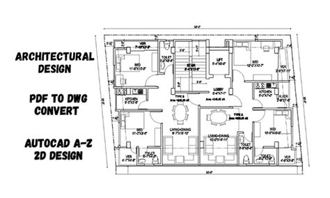 Arcitectural Floor Plan Design Using Autocad On Behance