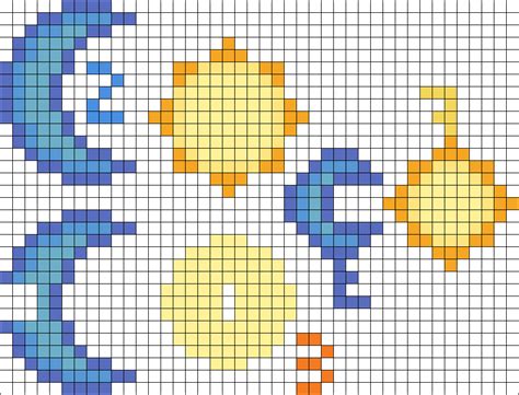 Sun And Moon Lock And Key Perler Bead Pattern Bead Sprites Misc Fuse Bead Patterns