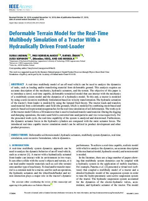 Pdf Deformable Terrain Model For The Real Time Multibody Simulation