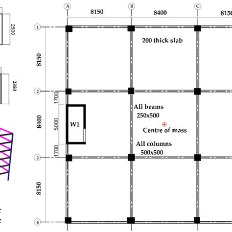 Structural Layout Showing Positions Of The Frame And Walls W1 And