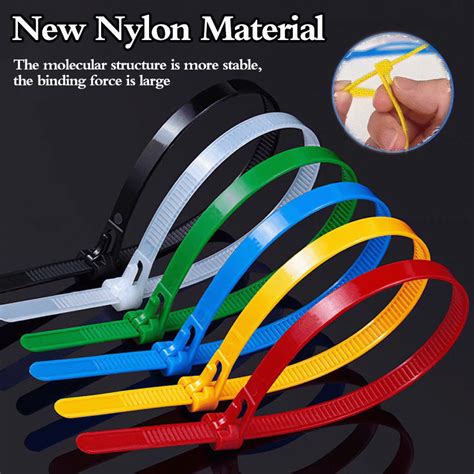 100pcs Buckle Self Locking Premium Nylon Cable Wire Ties He Inspire