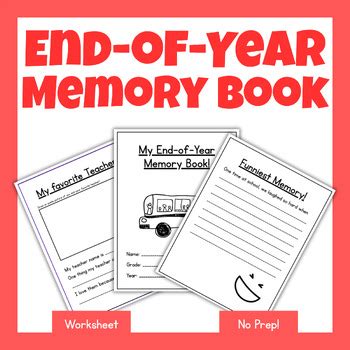 End of Year Activity | Memory Book | Reflection Journal for Grades K–3 | NO PREP
