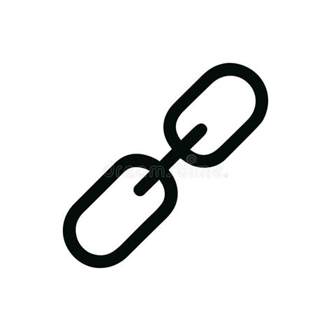 Simple Outline Style Isolated Chain Link Icon Symbol For Connection Stock Illustration
