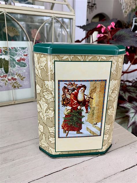 Victorian Collection Vintage Christmas Tin Can Made In Uk Etsy