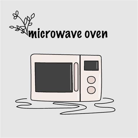 Premium Vector A Cute Picture Microwave With A Beige Screen