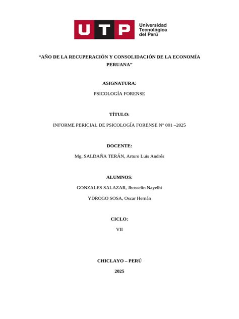 Informe Psicológico Forense Pdf Las Emociones Temor